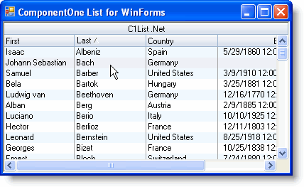 List for WinForms Overview