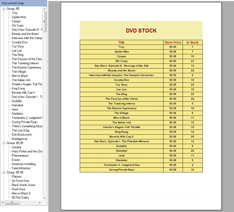 Add Items to the Document Map