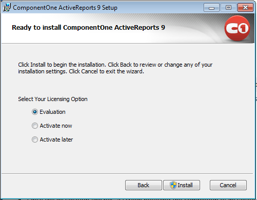 Install ActiveReports