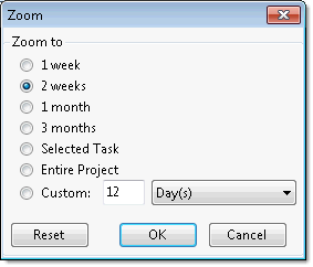 Zoom Dialog Box